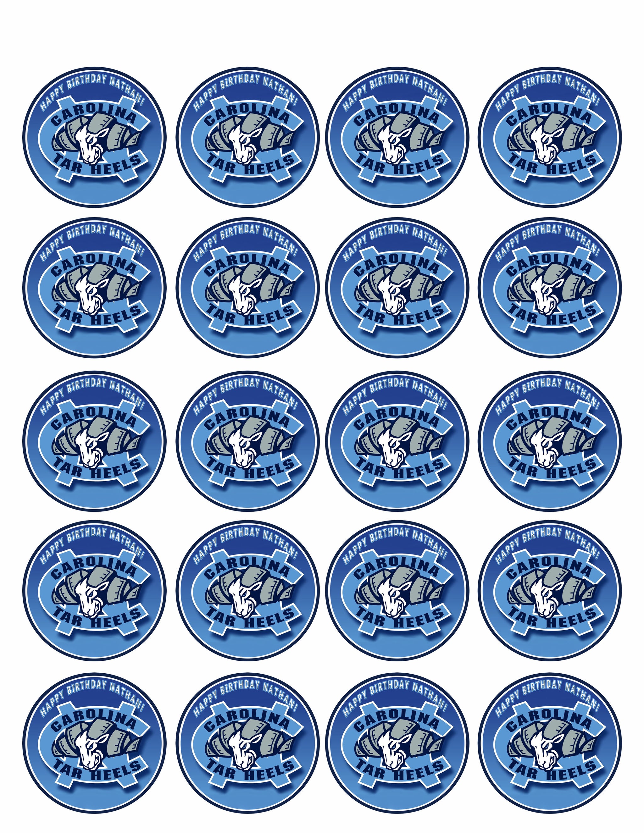 North Carolina Tar Heels - Edible Cake OR Cupcake Topper – EPOC-PRINT