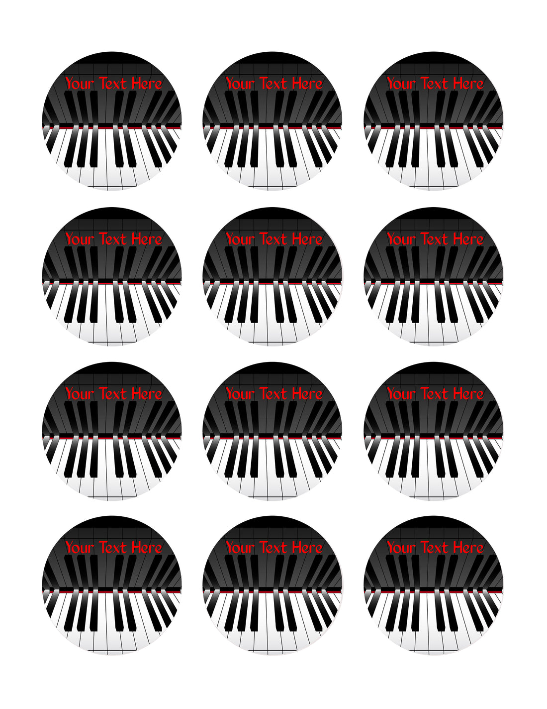 Piano keys (Nr2) - Edible Cake Topper OR Cupcake Topper, Decor – EPOC-PRINT