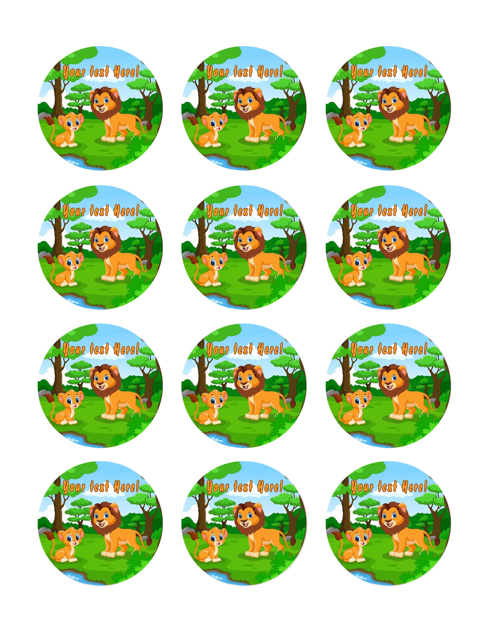 Baby Lion - Edible Cake Topper or Cupcake Toppers – EPOC-PRINT