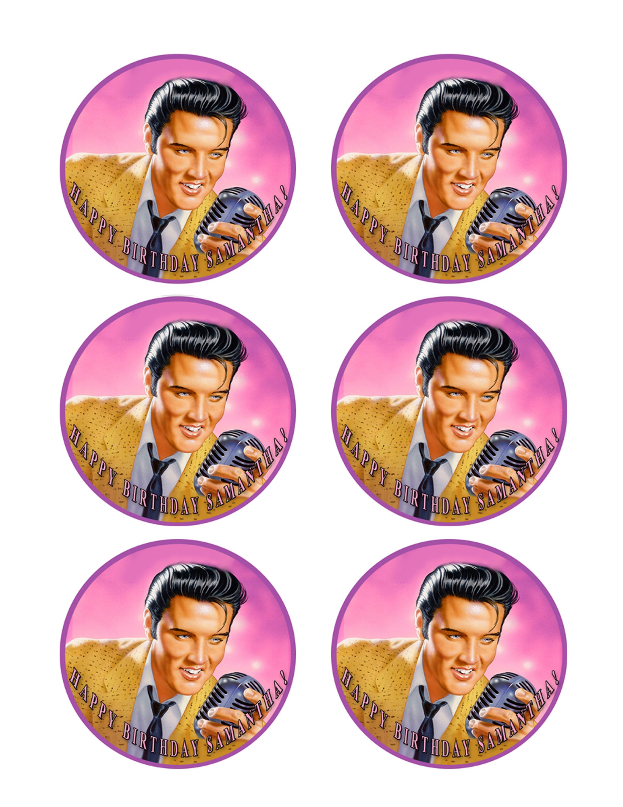 Elvis Presley - Edible Cake Topper, Cupcake Toppers, Strips – EPOC-PRINT