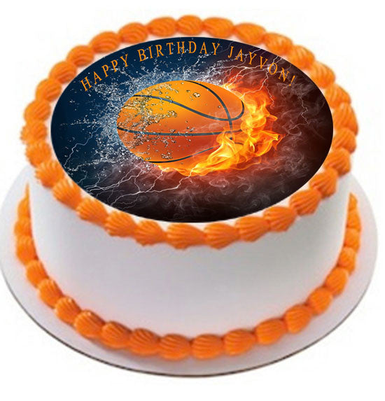Basketball Fire - Edible Cake Topper OR Cupcake Topper, Decor – EPOC-PRINT