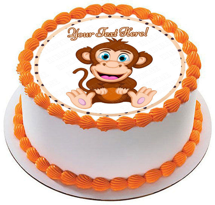 Cute Baby Monkey - Edible Cake Topper, Cupcake Toppers, Strips – EPOC-PRINT