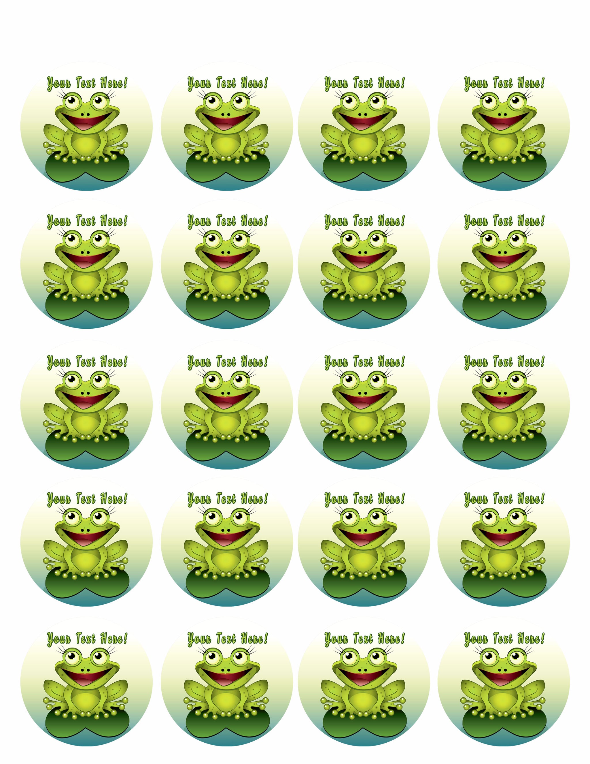 Frog - Edible Cake Topper, Cupcake Toppers, Strips – EPOC-PRINT
