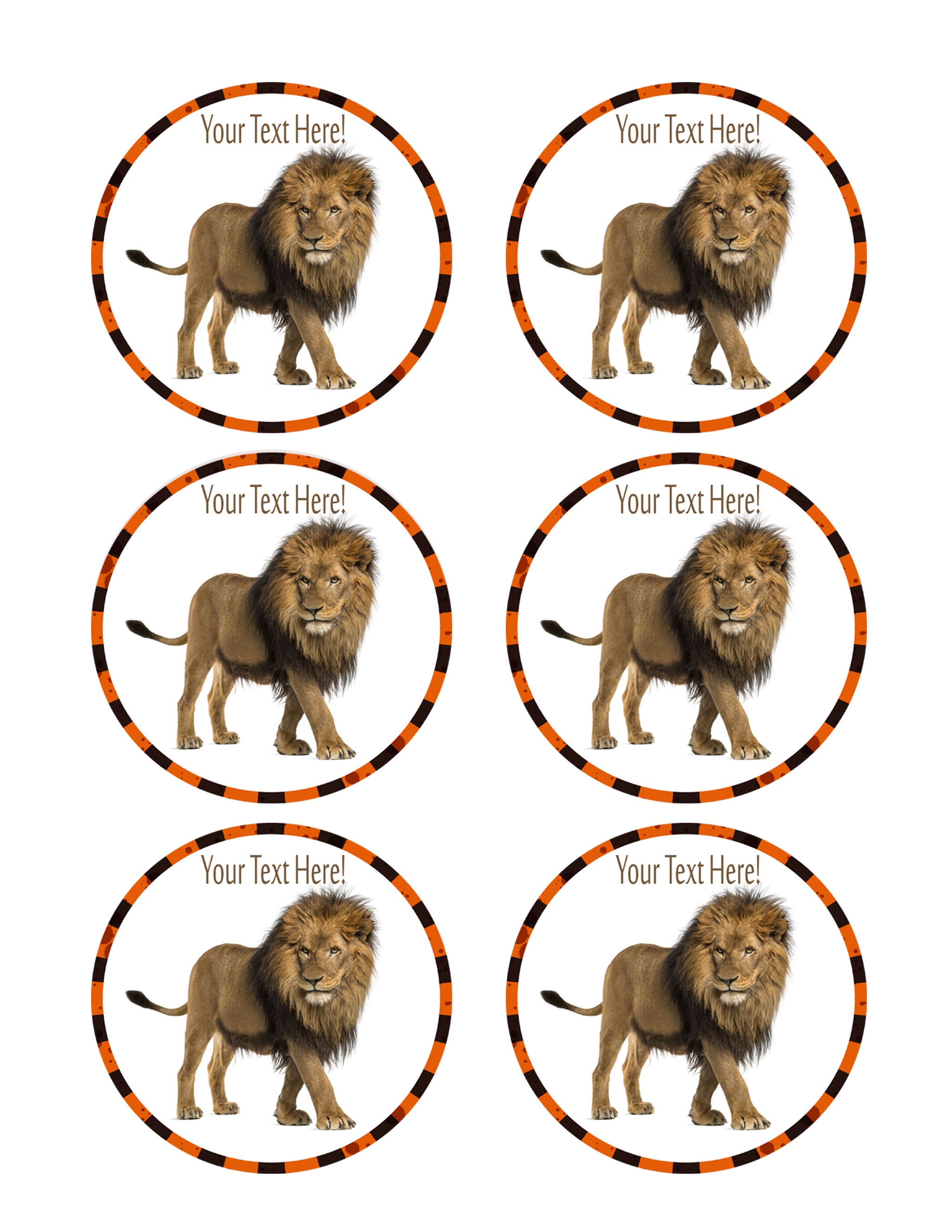 Lion - Edible Cake Topper, Cupcake Toppers, Strips – EPOC-PRINT