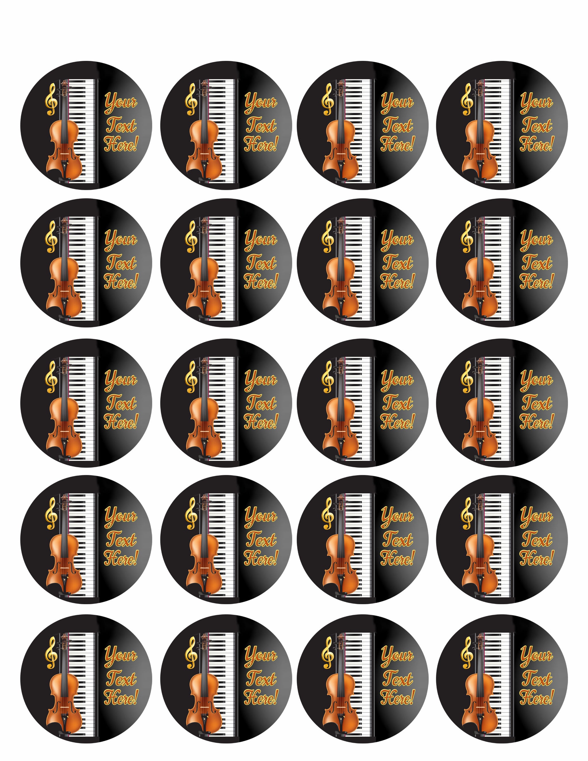 Music Instruments - Edible Cake Topper or Cupcake Toppers – EPOC-PRINT