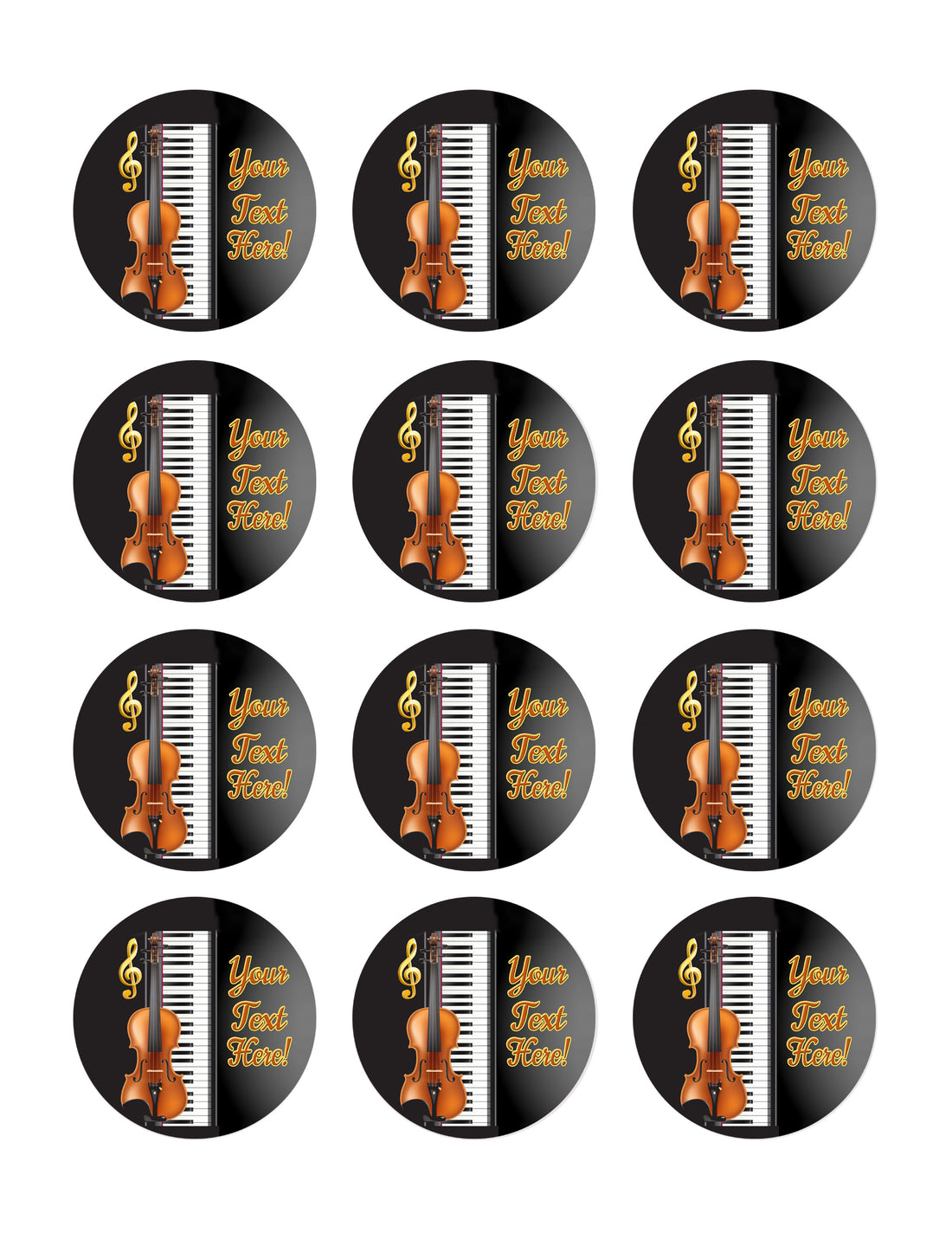 Music Instruments - Edible Cake Topper or Cupcake Toppers – Edible ...