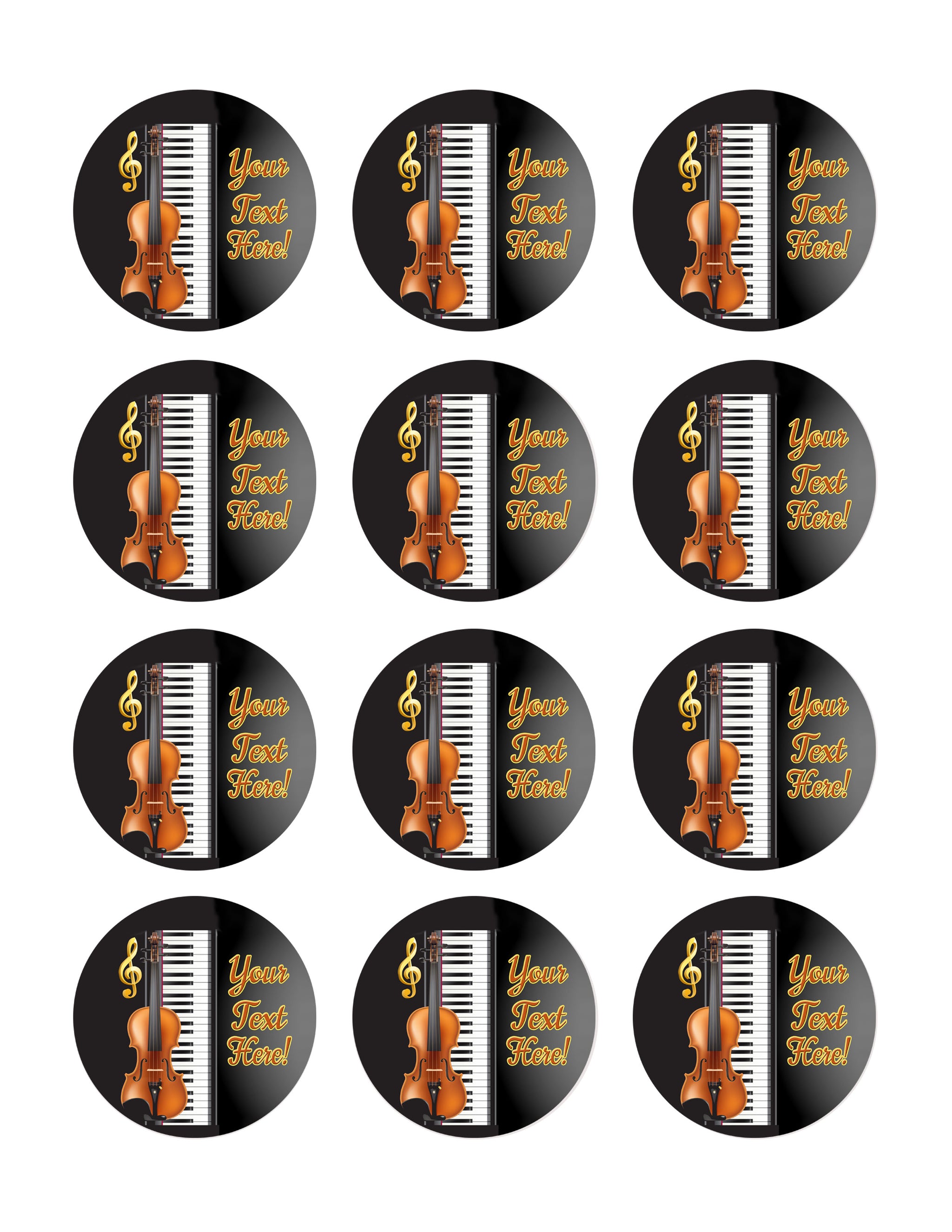 Music Instruments - Edible Cake Topper or Cupcake Toppers – EPOC-PRINT