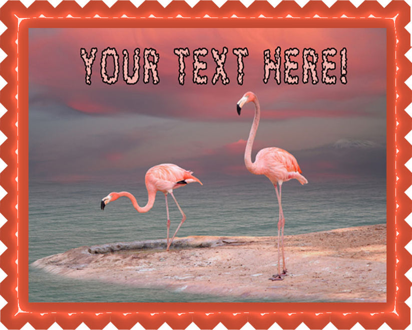 Pink Flamingo (Nr2) - Edible Cake Topper, Cupcake Toppers, Strips ...