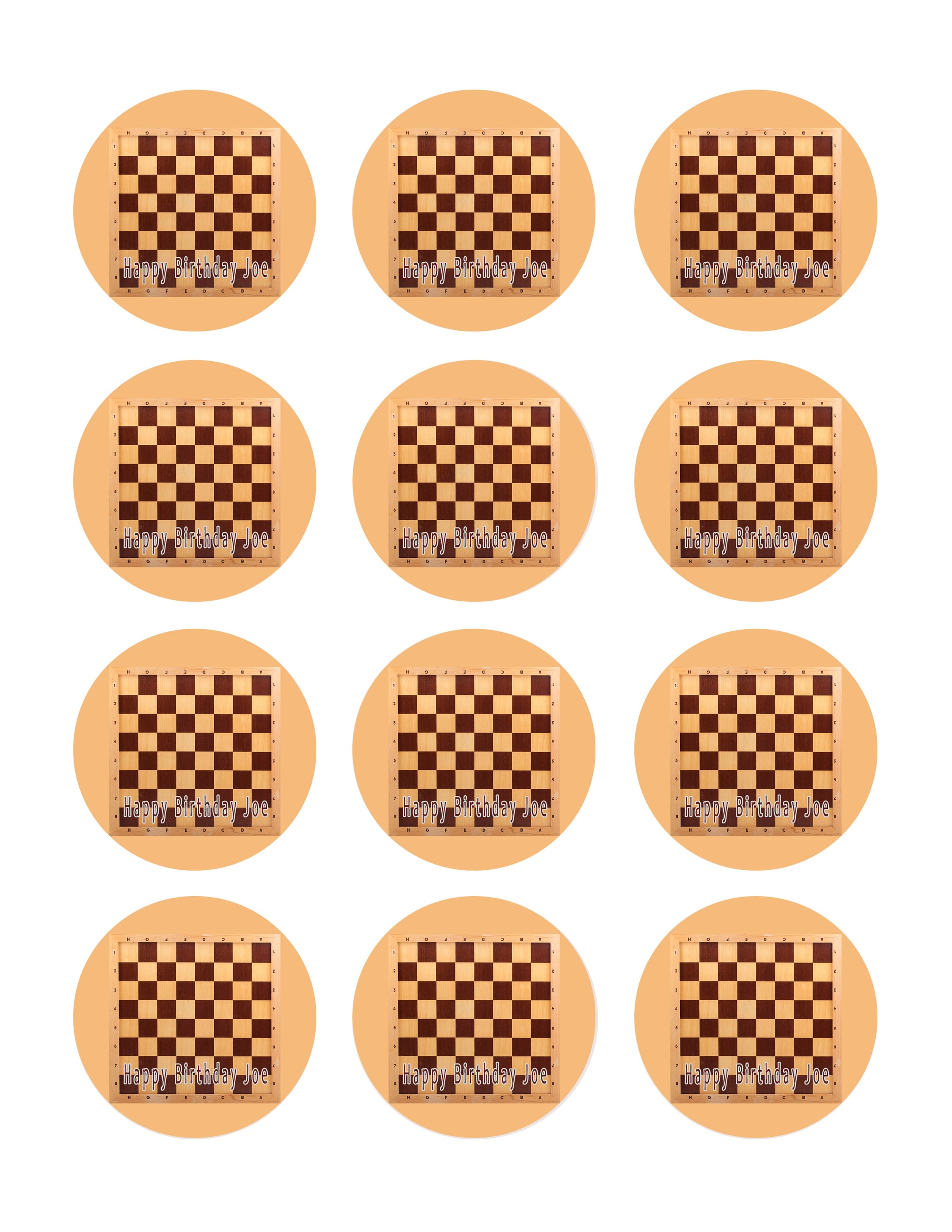 Chess Board (Nr2) - Edible Cake Topper, Cupcake Toppers, Strips – EPOC ...