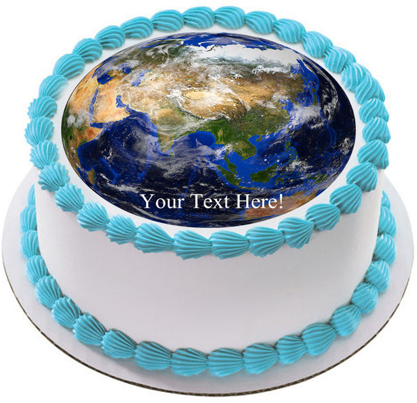 Earth Planet - Edible Cake Topper, Cupcake Toppers, Strips – EPOC-PRINT